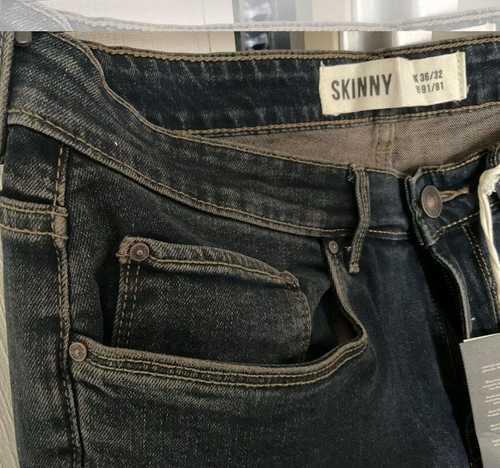 Джинсы новые стрейч 36/32 skinny new look