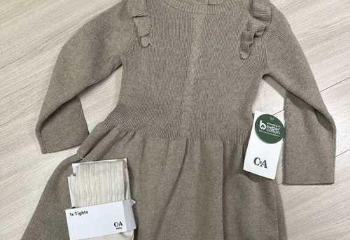 Платье вязанное плюс колготки c&a, 80