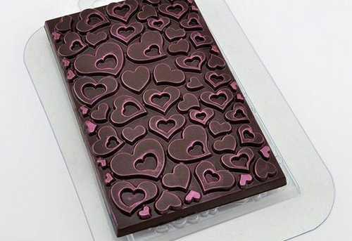 Форма для шоколада плитка "В Сердечках"