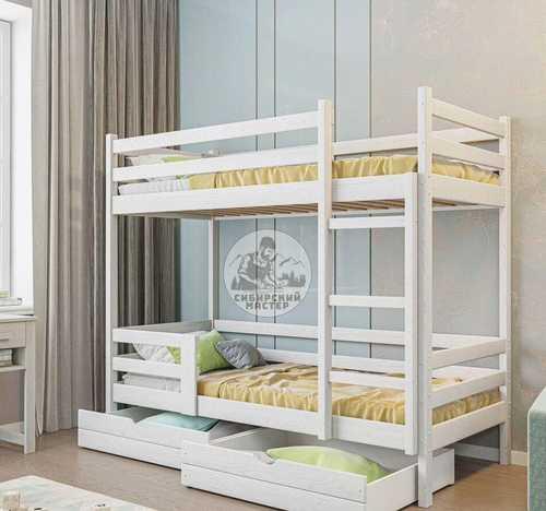 Двухъярусная кровать из массива