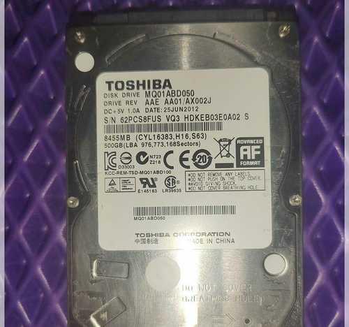 Жёсткий диск Toshiba 500 GB