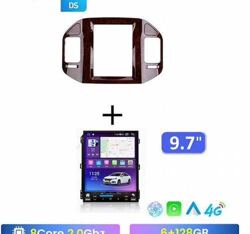 Магнитола 9.7 дюйма Mitsubishi Pajero 3 V70 V60 DS 1999-2006 Mekede TS6 6 128G carplay