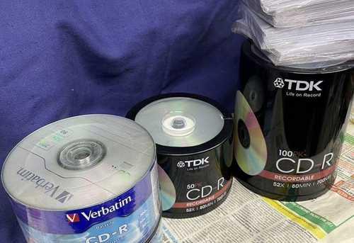 CD-R диски TDK, Verbatim 700MB Новые