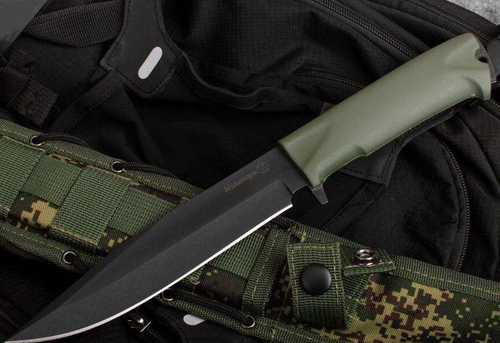 Нож "Милитари" AUS-8, хаки, эластрон