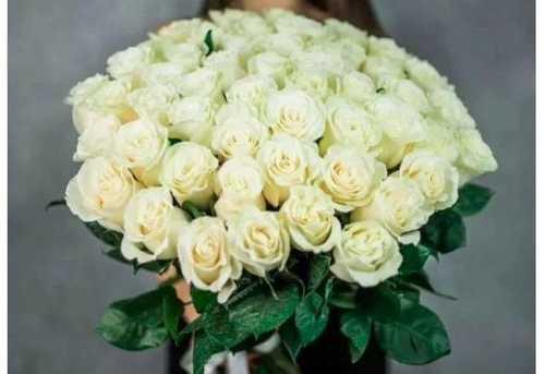 Букет 25 белых роз. Цветы.Розы