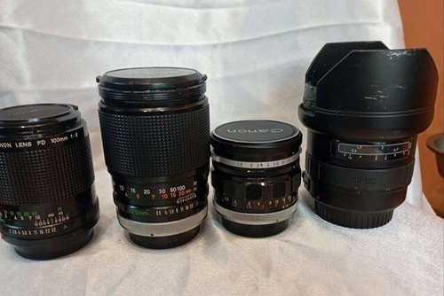 Canon FD 100/2, 135/2.5, 58/1.2, sigma 21-35 AF