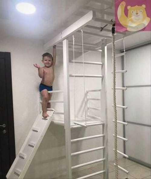 Шведская стенка детская с балкончиком для игр