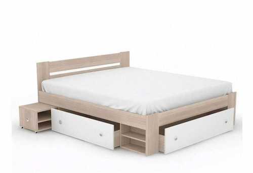 Кровать на 140х200 см дуб сонома с белым