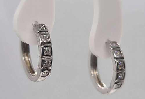 Серьги-кольца с бриллиантами(муассанитами) 0.8ct
