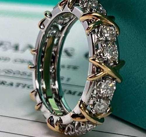 Кольцо Tiffany & Co Schlumberger белое-желтое золо