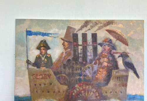 Картина художника Шамиля Надрова «Корабль плывет»