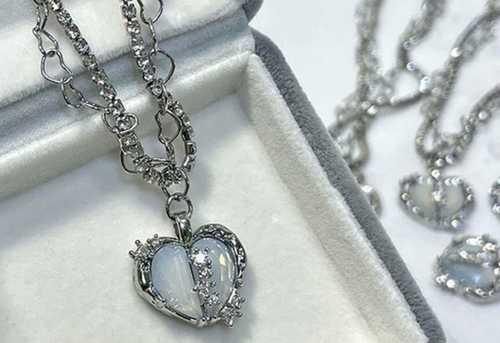 Вечернее ожерелье для женщины "Сердце в цепях"