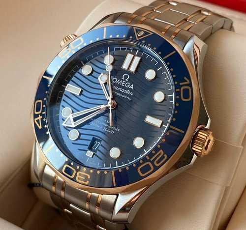 Omega Seamaster Diver 300M (розовое золото/сталь)