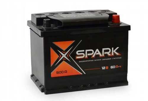60Ah Аккумулятор 12В 6ст-60.0 Spark 500A