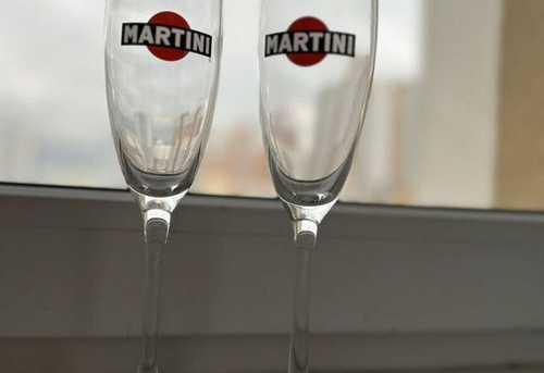 Бокал 2 штуки, доя шампанского, Мартини logo