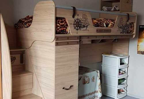 Кровать чердак со шкафом "Корсар-4"
