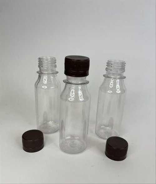 Бутылочки пластиковые 100 мл с крышкой, флакон пэт