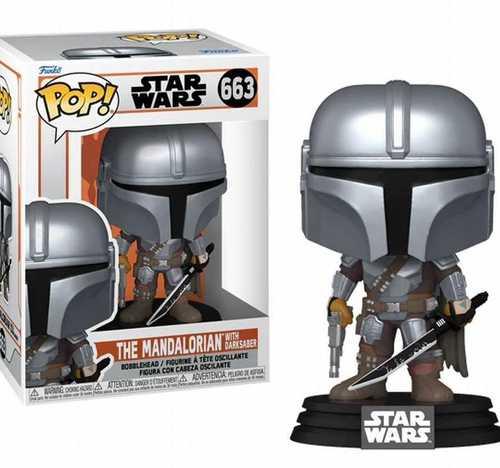 Фигурка Funko Pop Star Wars: The Mandalorian - The Mandalorian with Darksaber (663)