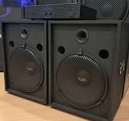 Колонки S-Acoustic 803Вт Pro BD-38s 2шт Усилок