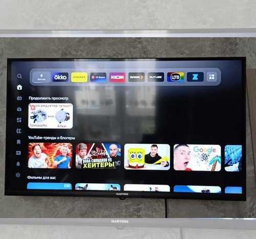 Телевизор SMART tv 32 бу рабочий