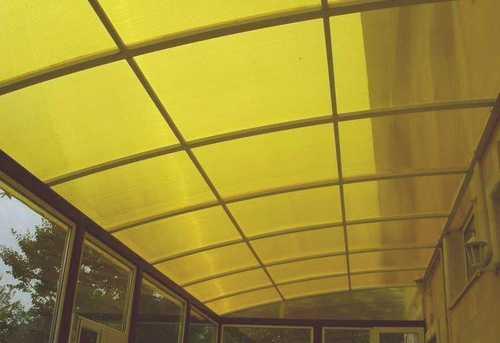 Сотовый поликарбонат 2,1 х 6м \ 4мм - желтый