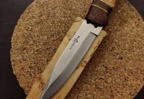 Нож с рукоятью и ножнами из карельской березы