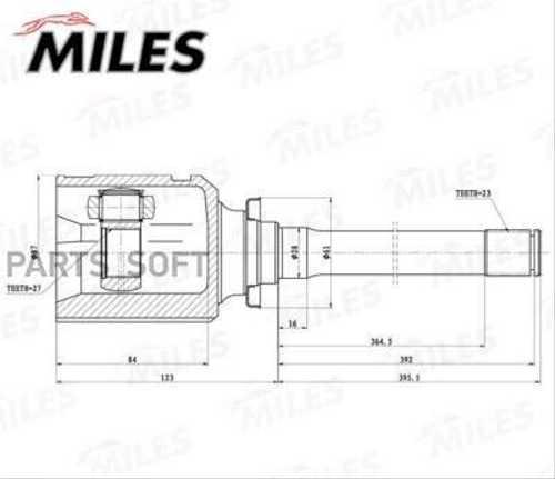 Miles GA12006 шрус внутренний правый Lexus RX300/3