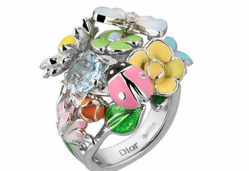 Кольцо Dior ette Aquamarine Diamond Enamel