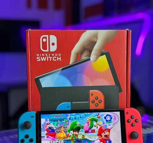 Прошитая Nintendo Switch Oled Neon 256Gb