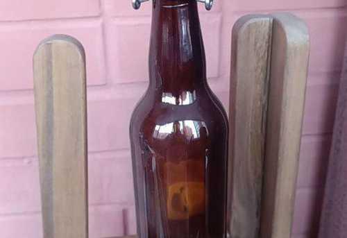 Стеклянные бутылки для пива с крышкой