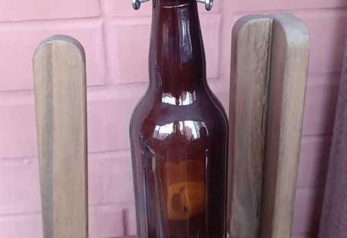 Стеклянные бутылки для пива с крышкой