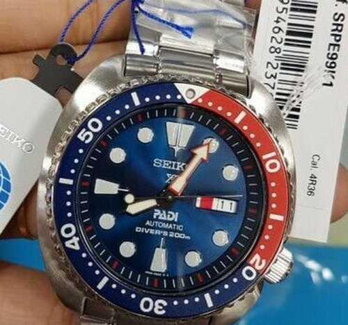 Seiko Padi Prospex Turtle Pepsi 45 mm srpe99K1