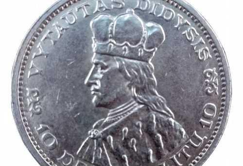 Монета. Литва. 10 литов 1936 год. Витаутас Дидисис