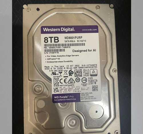 Жесткий диск 8тб WD8001purp