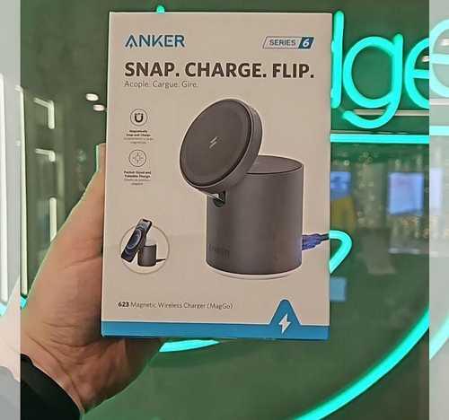 Зарядная станция Anker MagGo 623 2 в 1 Black