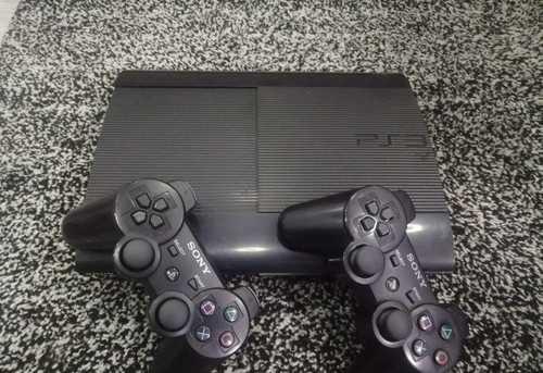 Sony PS3 super slim, 500 гигов, 2 джойстика
