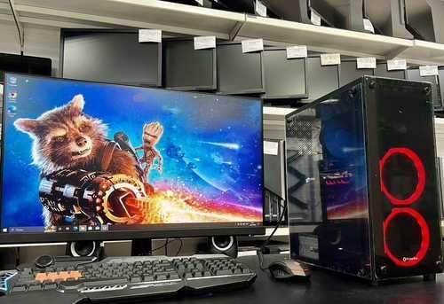 Пк Ryzen 2600 /DDR 16 / 1050ti + MSI 27" 170Гц