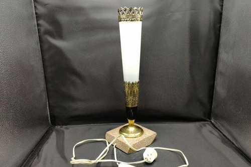 Лампа светильник Факел 40 см латунь камень мрамор