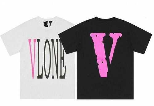 Футболка vlone white pink/black pink