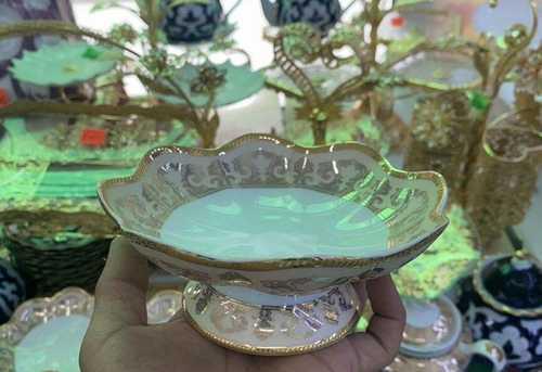 Узбекская декоративная тарелка на подставке