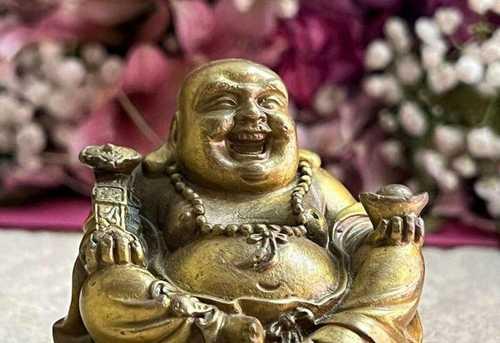 Статуэтка Будда Хотей Буддизм металл латунь бронза