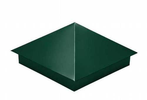 Колпак заборный (390 х 390) 0,4мм RAL 6005 зеленый