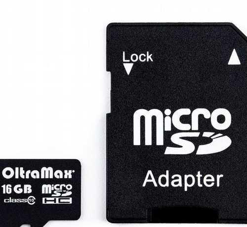 Карта памяти OltraMax microsdhc 16Gb c адаптером