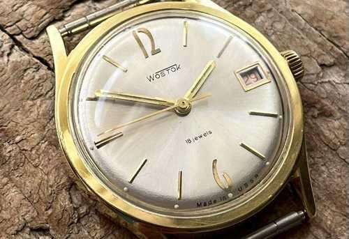 Часы мужские Восток 2214 позолота, СССР, 1960е