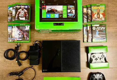 Xbox One + 2 геймпада + гарнитура + 450 игр