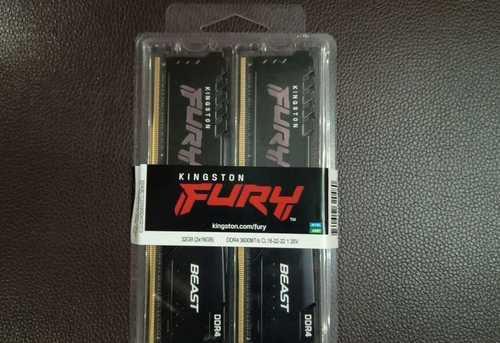 Kingston Fury Beast Black DDR4 3600 мгц 2x16 гб