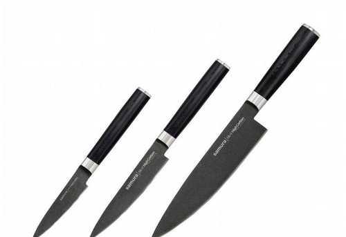 Кухонный Набор из 3-х ножей Samura Mo-V Stonewash