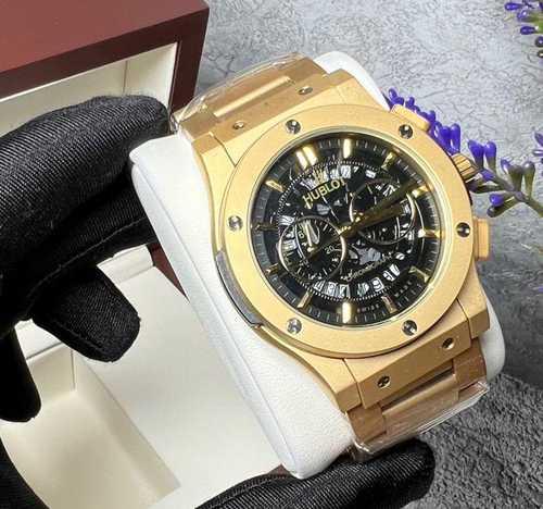 Часы мужские hublot золотые