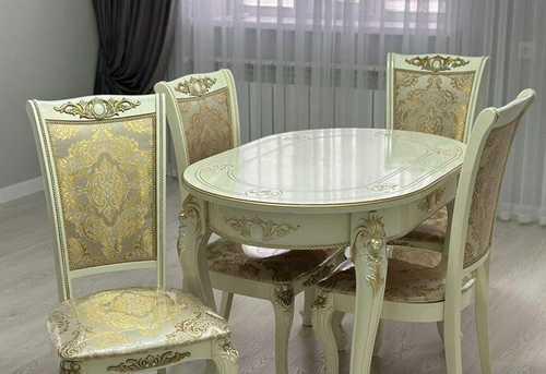 Стол «Роза» пальма / Кухонный стол / стол / стулья
