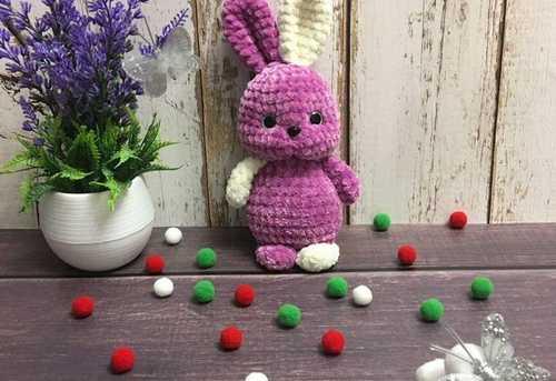 Игрушка Кролик Бася Фиолетовый с белым